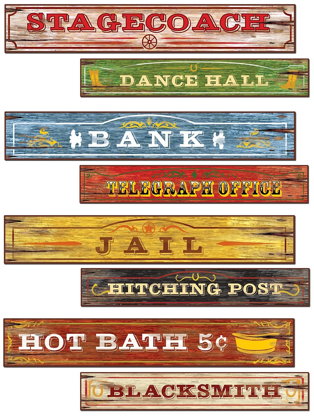 Beistle Old Western Sign Cutouts