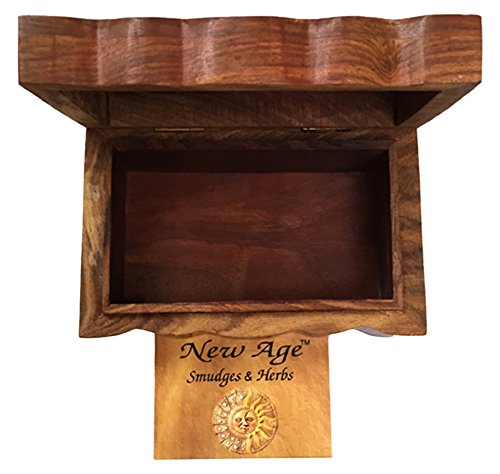 New Age Imports, Inc. GIFT IDEAS~ Tree of Life Carved Handmade Wooden Box 4 inches by 6 inches~Ideal for storing Jewelry, Coins, Tartot cards, Small Treasures, URN Box.