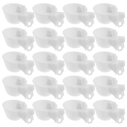 YARDWE 20PCS Automatic Pigeon Water Feeder Plastic Poultry Drinking Bowl Practical Quail Waterer Bird Supplies for Pigeon Chicken, White
