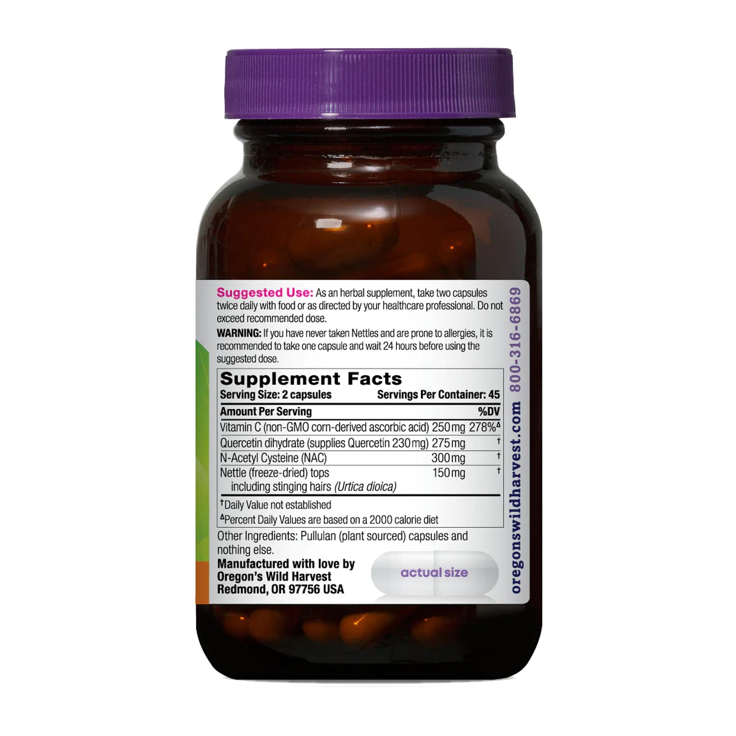 Oregon's Wild Harvest Aller-Aid with Quercetin Supplement, 90 Count