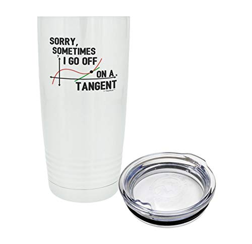 ThisWear Mathlete Travel Mug Sorry Sometimes I Go Off On A Tangent 20oz. Stainless Steel Insulated Travel Mug With Lid White