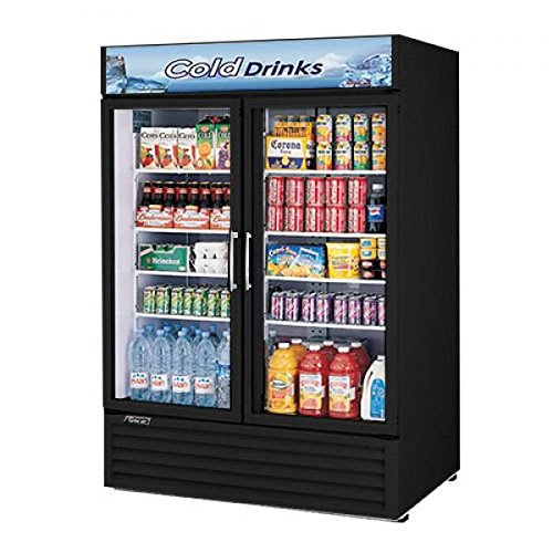TGM50RSB 35 cu. ft. Glass Door Merchandiser Refrigerator with Energy Conserving Fan Control Double Pane Glass Doors Adjustable Shelves and Hot Gas Condensate System: Black