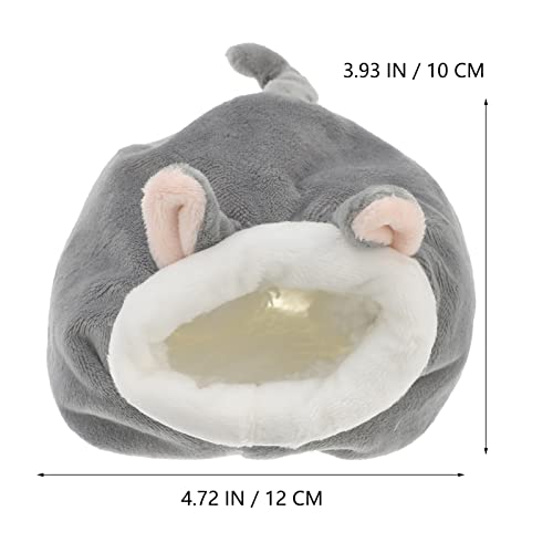 TEHAUX Mini Hamster Bed Hideouts and Houses, Cotton Mini Animal Pet Nest Cave, Cute Warm Bed for Hamster (Grey)