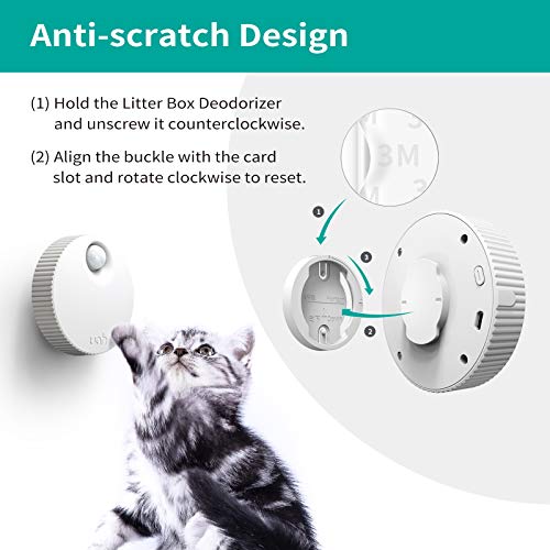 uahpet Cat Litter Deodorizer Litter Box Odor Eliminator 99.9% Dust-Free for All Kinds of Cat Litter Box Bathroom Wardrobe Kitchen and Small Area( 80% Deodorization /99% Deodorization)