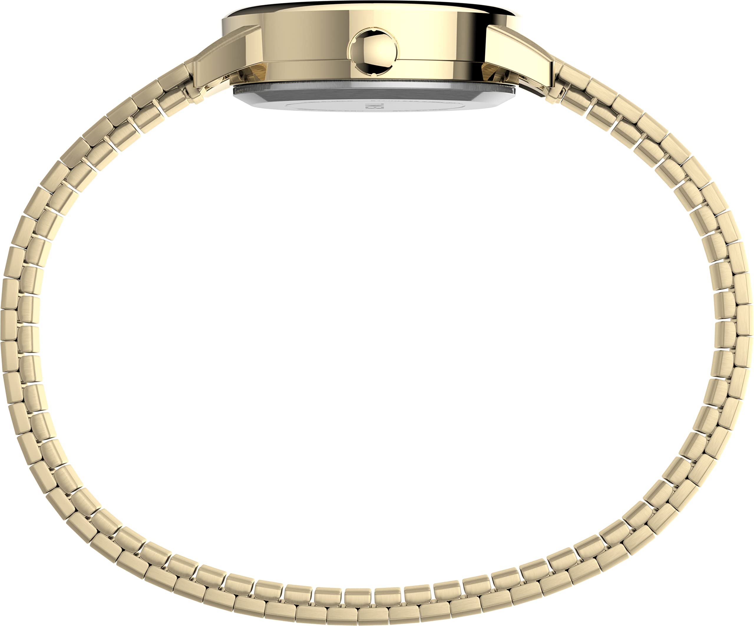 Timex Women's Easy Reader 25mm Watch – Gold-Tone Case White Dial with Tapered Expansion Band