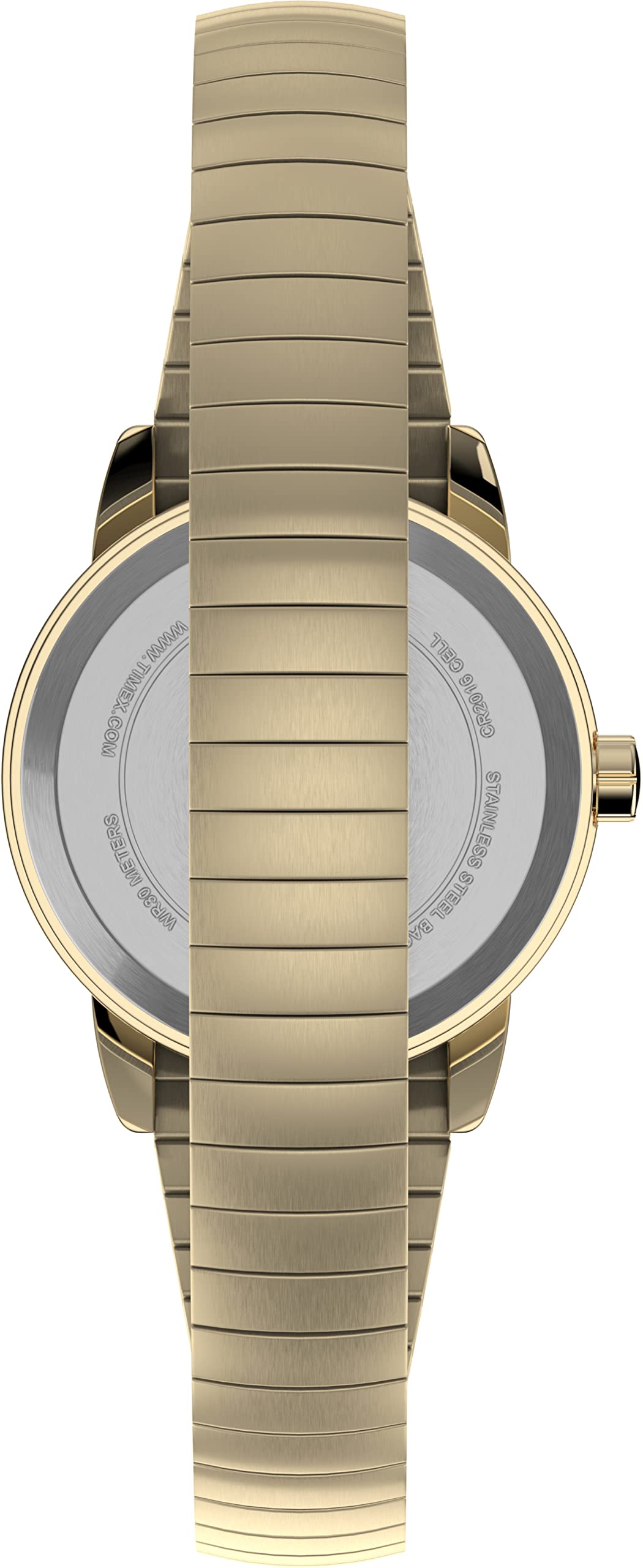 Timex Women's Easy Reader 25mm Watch – Gold-Tone Case White Dial with Tapered Expansion Band