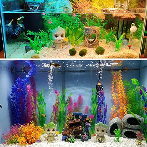 Ulifery Baby Groot Fish Tank Decorations with Bubbler, Small Fish Tank Decor, Toy Air Ornament Figurines Aerating Aquarium Decorations