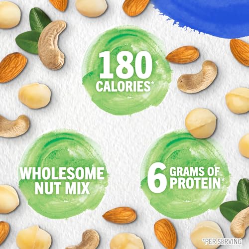 PLANTERS NUT-rition Wholesome Nut Mix, 7.5 oz Box (Contains 7 Individual Pouches) - Cashews, Almonds and Macadamias Snack Mix - No Artificial Flavors, No Artificial Colors, No Preservatives - Kosher
