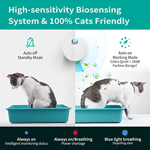 uahpet Cat Litter Deodorizer Litter Box Odor Eliminator 99.9% Dust-Free for All Kinds of Cat Litter Box Bathroom Wardrobe Kitchen and Small Area( 80% Deodorization /99% Deodorization)