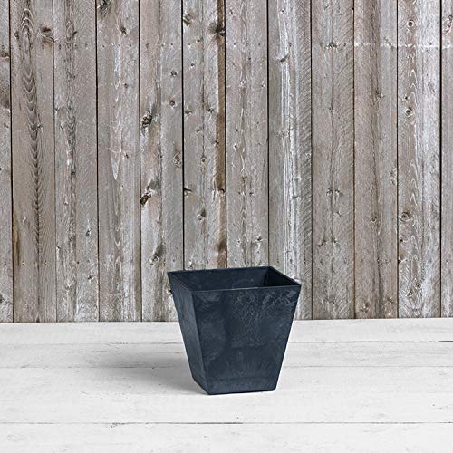 ArtStone Root & Vessel, Black, 35128 Ella Square Planter, 12, Inch