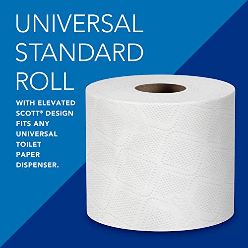 Scott Professional Standard Roll Bulk Toilet Paper (13607), 2-Ply, Elevated Design, White, Individually Wrapped, Compact for Easy Storage (20 Rolls of 550 Sheets, 11,000 Sheet Total)