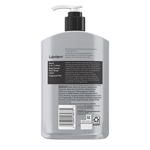 Lubriderm Men's 3-In-1 Moisturizing Body Lotion with Aloe, 16 fl. oz