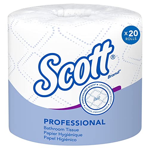 Scott Professional Standard Roll Bulk Toilet Paper (13607), 2-Ply, Elevated Design, White, Individually Wrapped, Compact for Easy Storage (20 Rolls of 550 Sheets, 11,000 Sheet Total)
