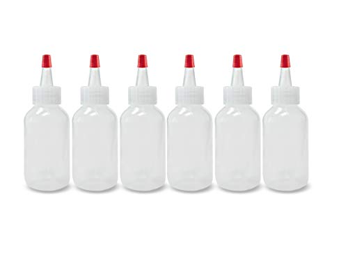 ljdeals 2 oz Plastic Squeeze Bottles with Yorker Caps, for Condiments, glues, Paints, Craft, Sauce and MoreâŚPack of 6, BPA Free, Made in USA