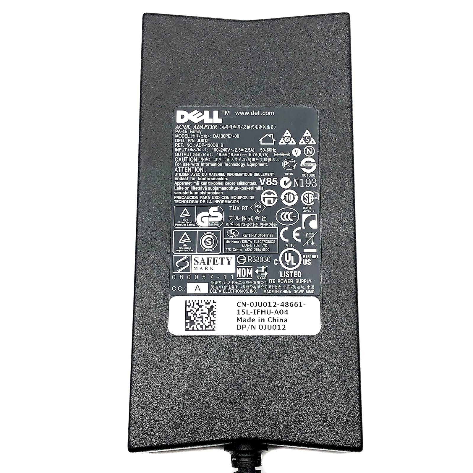 dell da130pe1-00 130w slim power adapter supply cord/charger