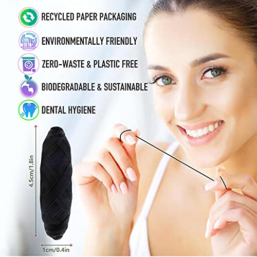 BOONBOO 6-Pieces Dental Floss Refill - Bamboo Charcoal Woven Fiber - Total 600ft/180m