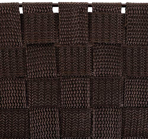 Nicunom 3 Pack Woven Baskets, 3 Size Woven Strap Storage Basket Bin Container, Nylon Stackable Shelf Organizer Set for Home, Office, Laundry, Closet, Built-in Carry Handles, Brown