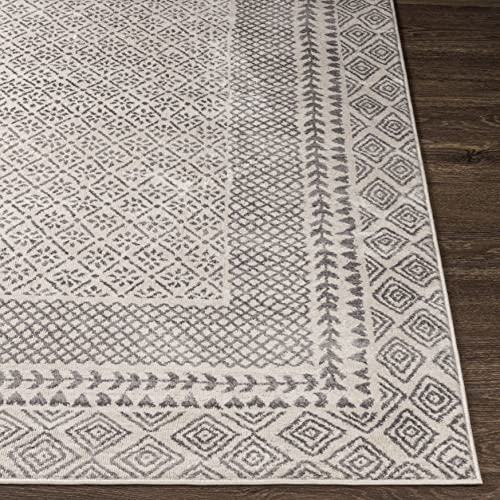 Artistic Weavers Vanessa Bohemian Border Area Rug, 5 ft 3 in x 7 ft 1 in, Gray