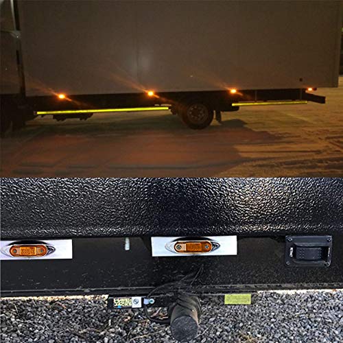 NBWDY 10Pcs Amber Universal Waterproof LED Side Marker Light led trailer light Truck light 3 LEDs Amber Lens w/Chrome Housing for Truck Trailer RV Camper Boat ATV