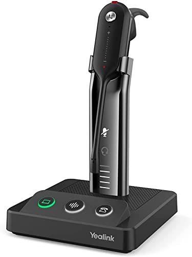 Yealink WH63 Wireless Headset with Microphone UC Optimized Noise Canceling Mic for Office IP VoIP Phones PC Computer Headset with Charge Stand (UC Optimized) (WH63-MT)