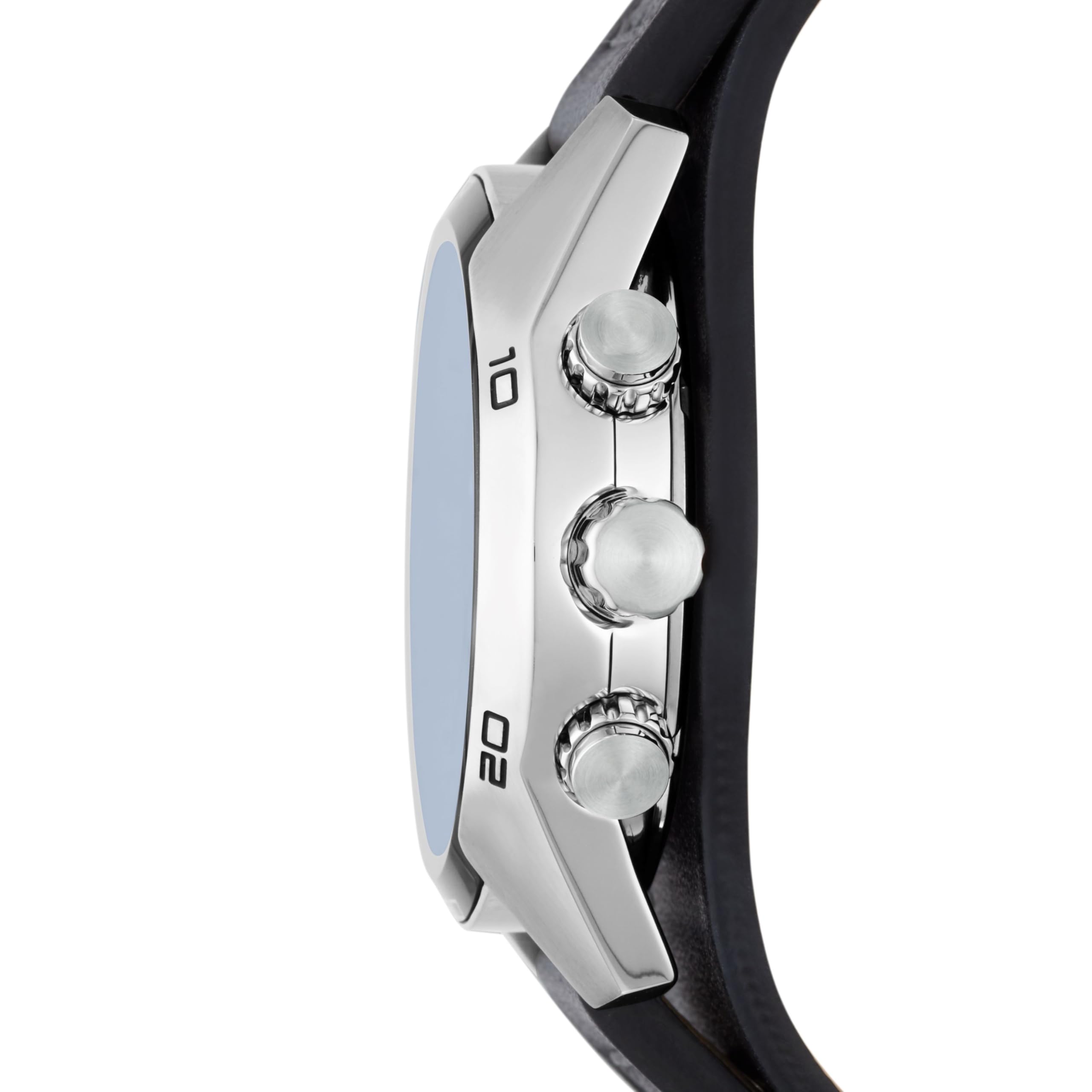 Fossil Men's Coachman Quartz Stainless Steel and Leather Chronograph Watch, Color: Silver, Black (Model: CH2564)