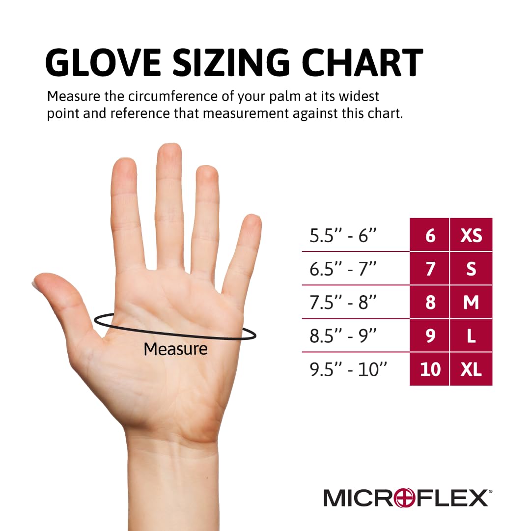 Microflex Diamond Grip MF-300 Disposable Latex Gloves for Automotive, Healthcare, Machinery Industries - Small, Natural (Case of 1000)