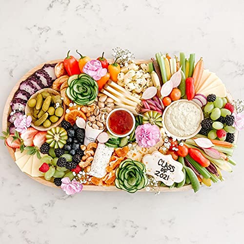 Charity Leaf Disposable Palm Leaf 22" x 12" Trays (10 pieces) Bamboo Like Serving Platters, Disposable Boards, Eco-Friendly Dinnerware For Weddings, Catering, Events