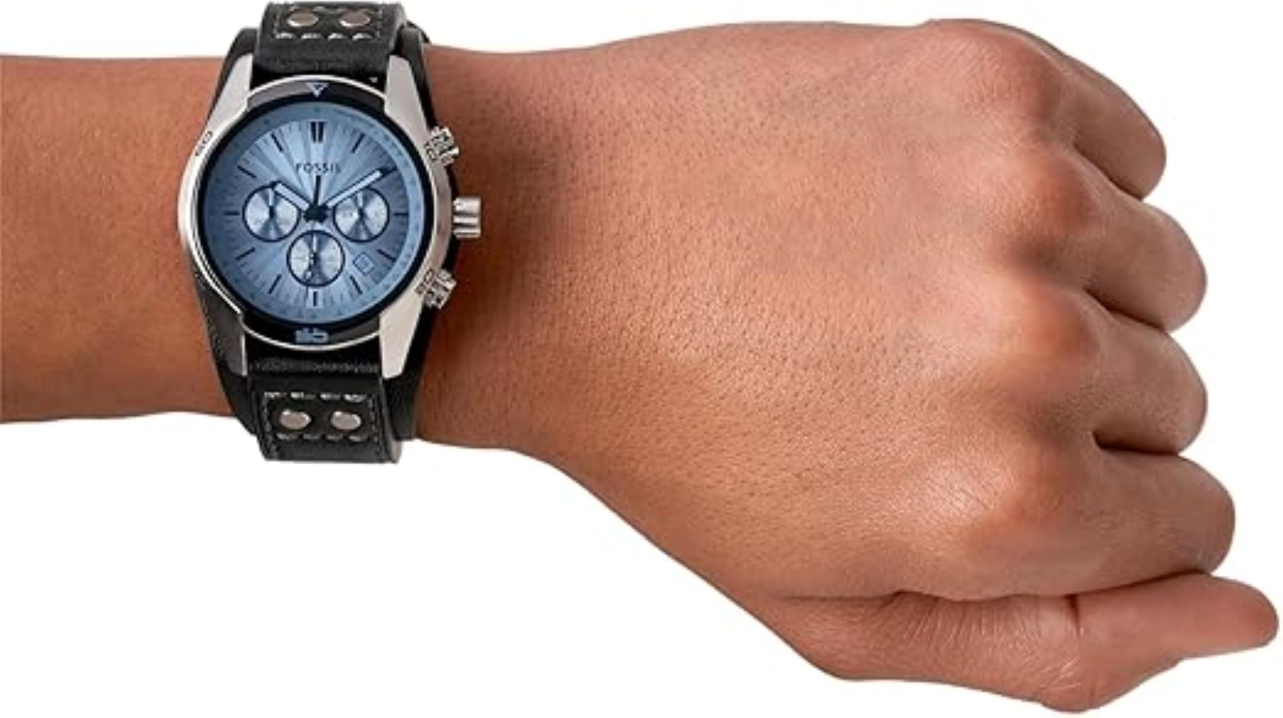 Fossil Men's Coachman Quartz Stainless Steel and Leather Chronograph Watch, Color: Silver, Black (Model: CH2564)
