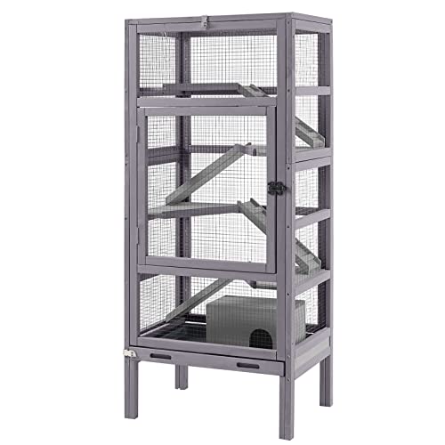 Aivituvin Ferret Cage Rat Habitat 5 Levels for Chinchilla,Lizard,Squirrel, Chameleon,Gerbil and Other Small Animal,Prevent Escape