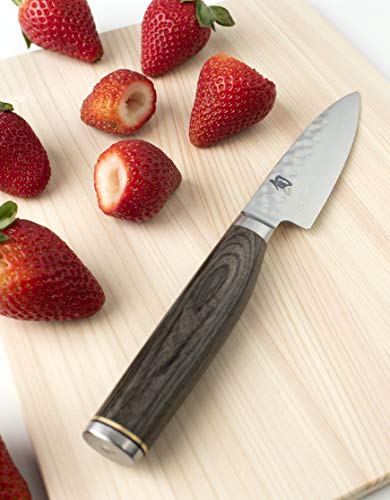 Shun Cutlery Premier Grey Paring Knife 4", Small, Nimble Cooking Knife for Peeling, Coring, Trimming and More, Precise Cutting Knife, Handcrafted Japanese Kitchen Knife