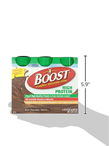 BOOST High Protein Ready to Drink Balanced Nutritional Drink, Rich Chocolate, 8 FL OZ (Pack of 6)