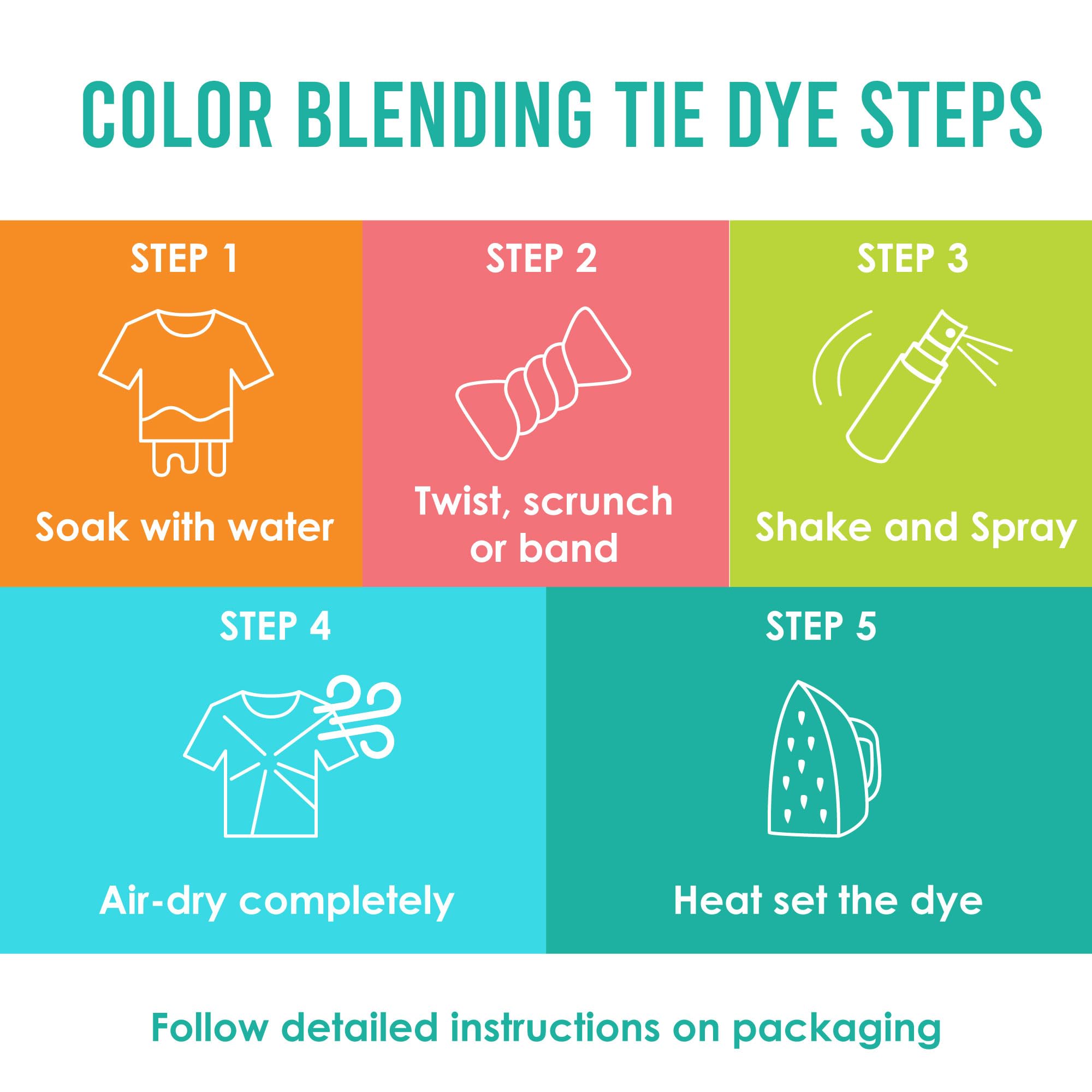 S.E.I. Classic Tie Dye Kit, Fabric Dye Spray Set, Easy Clean Up, Easy Application, Spray Tie Dye Kit - 8 Pack of Colors