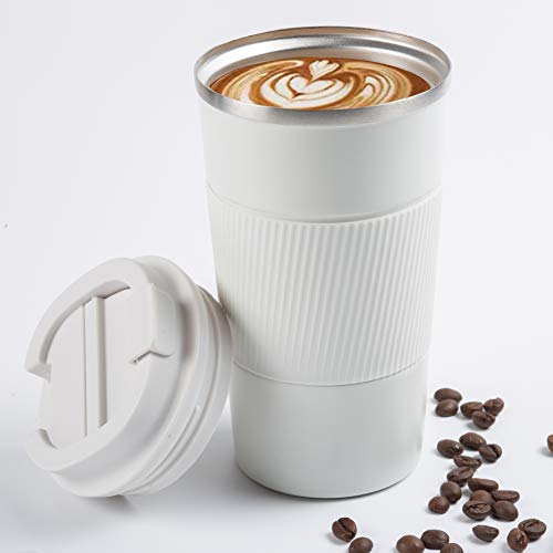 17oz. Coffee Travel thermos ,Stainless Steel Travel Mug&Tumbler Vacuum Insulated Cup(White)