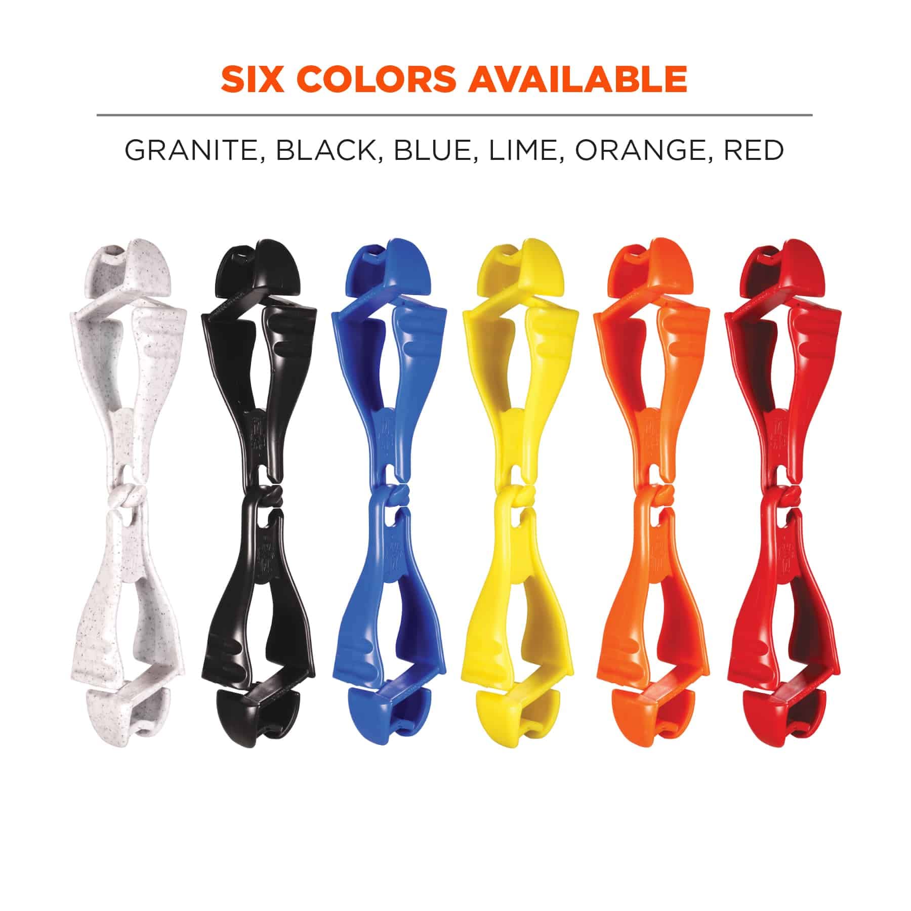Ergodyne Glove Grabbers Each Security Clip, Orange, Each US, 1 Count (Pack of 1)