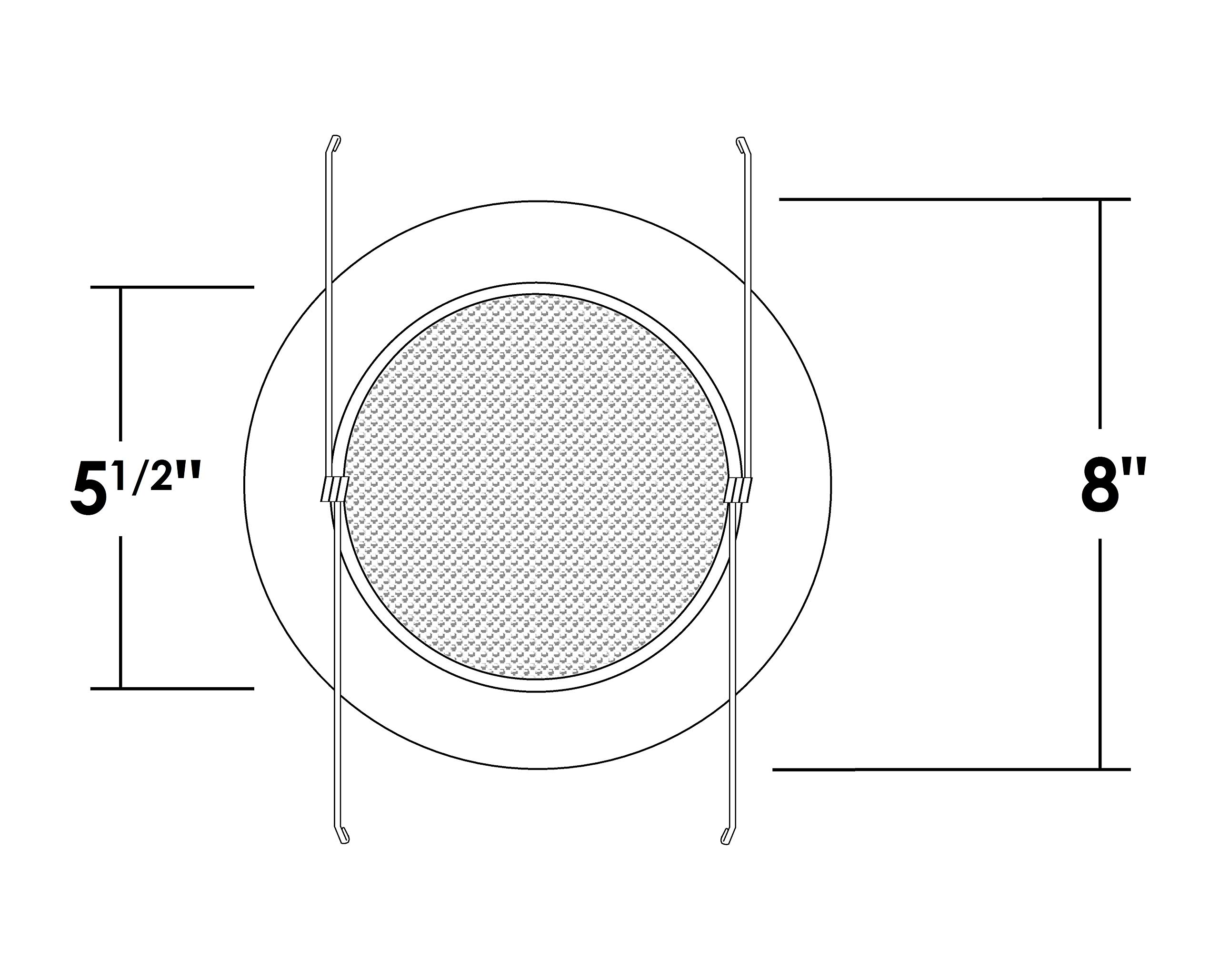 NICOR Lighting 6 inch White Recessed Shower Trim with Albalite Lens (17505)
