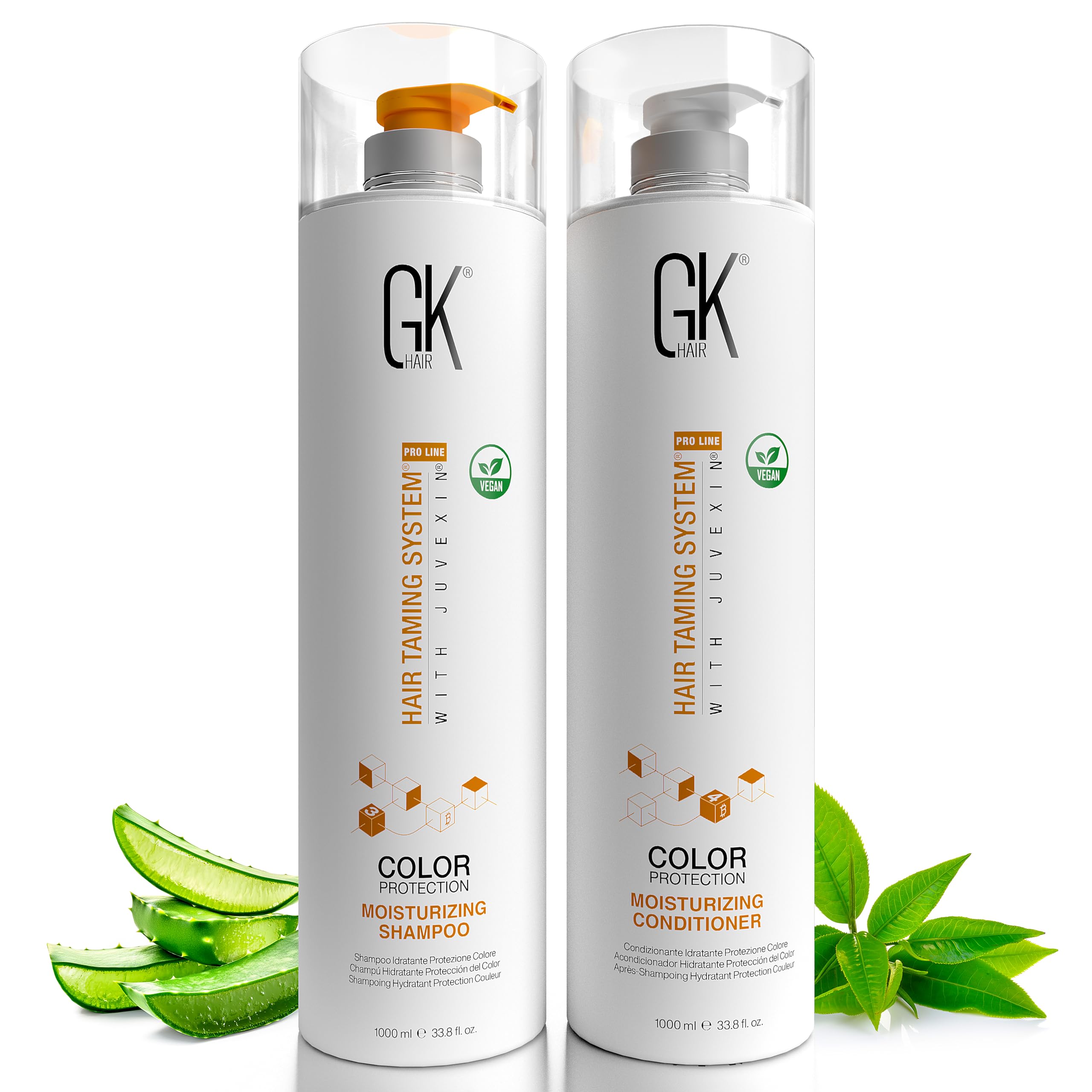 Moisturizing Shampoo and Conditioner Hydrate Set for Colored Treated Hair Keratin Treatment Cleansing Dry to Normal Sulfate Paraben Free All Hair Types for Men and Women By GK HAIR - 33.8 Oz