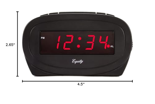 Equity by La Crosse 30228 LED Alarm Clock,Black 4.50"W x 1.85"D x 2.65"H
