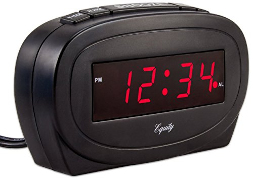 Equity by La Crosse 30228 LED Alarm Clock,Black 4.50"W x 1.85"D x 2.65"H