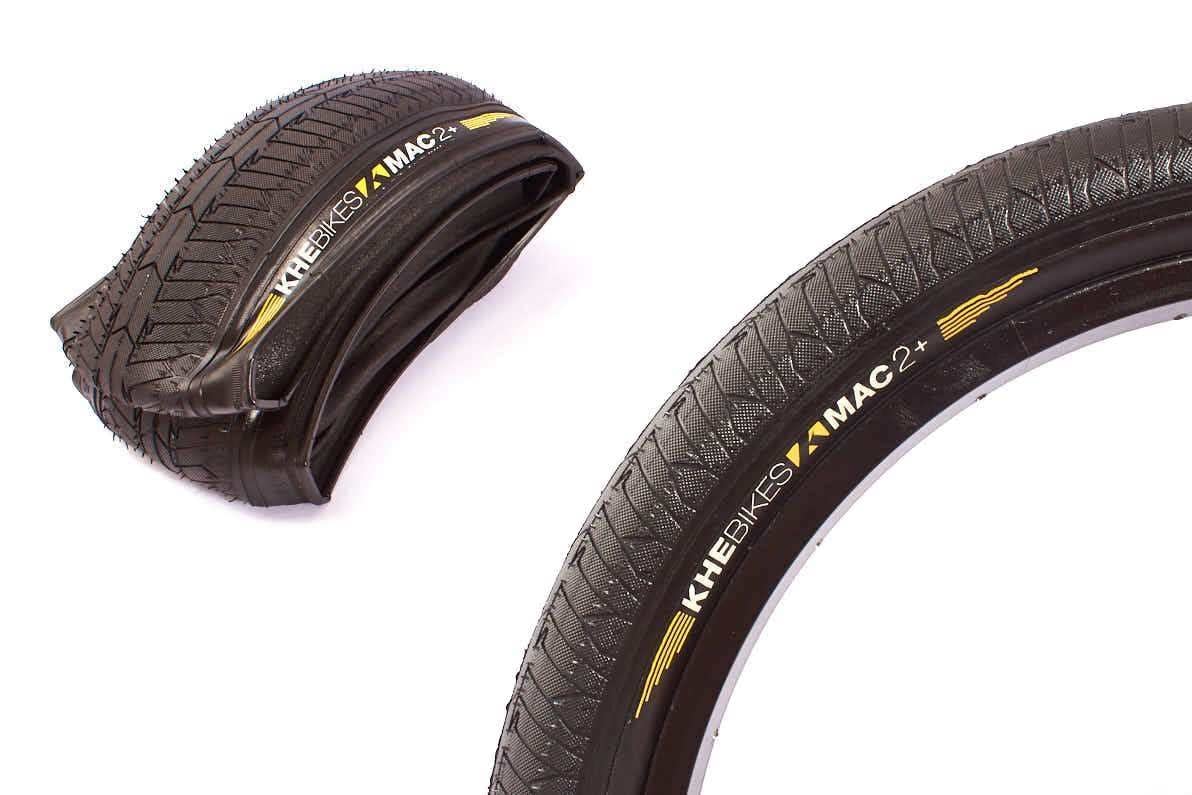 KHE BMX Tire Freestyle MAC2+ Street Park Folding 20 x 2.30 Inches 0.79lbs Black