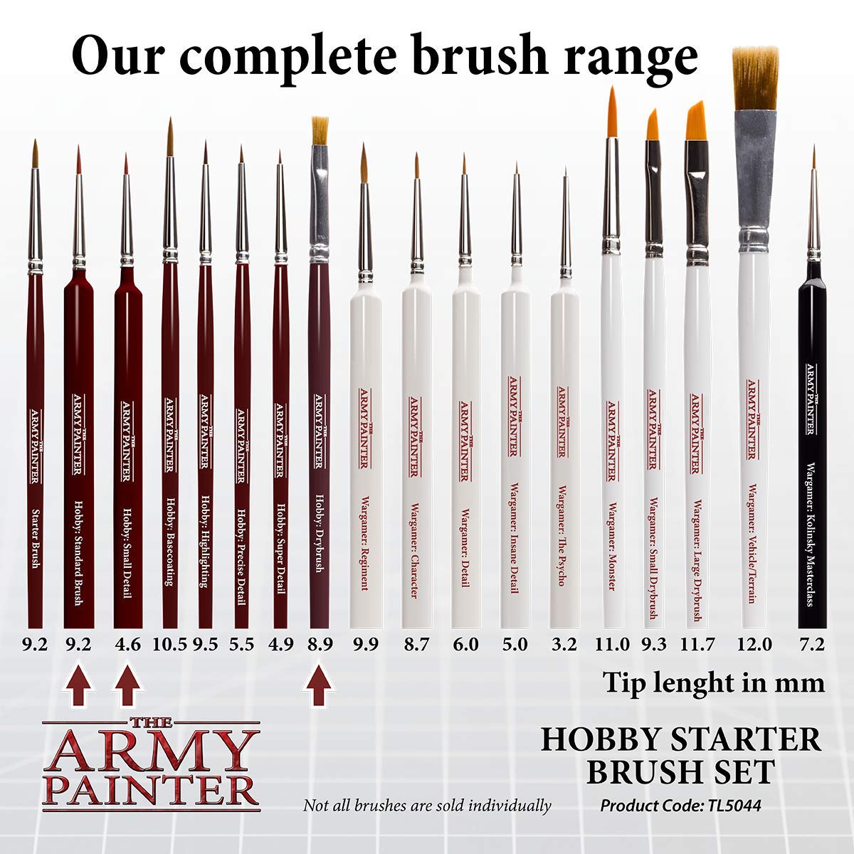 The Army Painter Hobby Brush Starter Set -Miniature Small Paint Brush Set of 3 Acrylic Paint Brushes-Includes Drybrush, Standard Model Paint Brush & Detail Fine Tip Paint Brush for Acrylic Painting