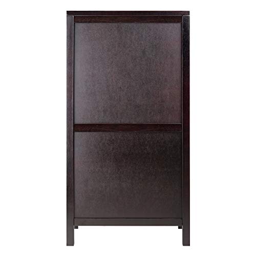 Winsome Ancona X Shelf Modular Wine Cabinet With 1-Drawer, Glass Rack, Dark Espresso (92745)