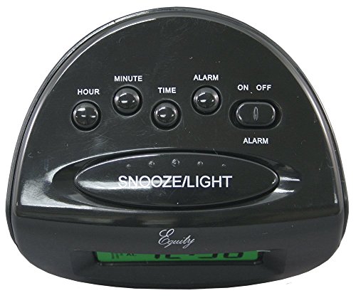 Equity by La Crosse LCD Snooze Alarm Clock, Black
