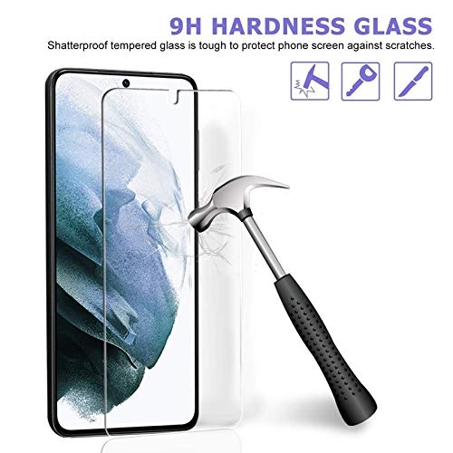 Ferilinso [4 Pack] 2 Pack Screen Protector for Samsung Galaxy S21 5G, [NOT Fit S21+Plus], with 2 Pack Camera Lens Protector [100% Support Ultrasonic Fingerprint Unlock-Super Fast] [Case Friendly]