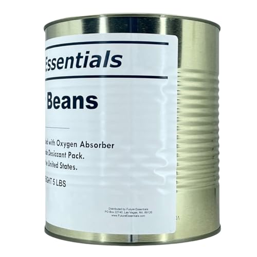 1 Can of Future Essentials Small White (Navy) Beans, Dried, #10 Can, 5 lbs Net Weight