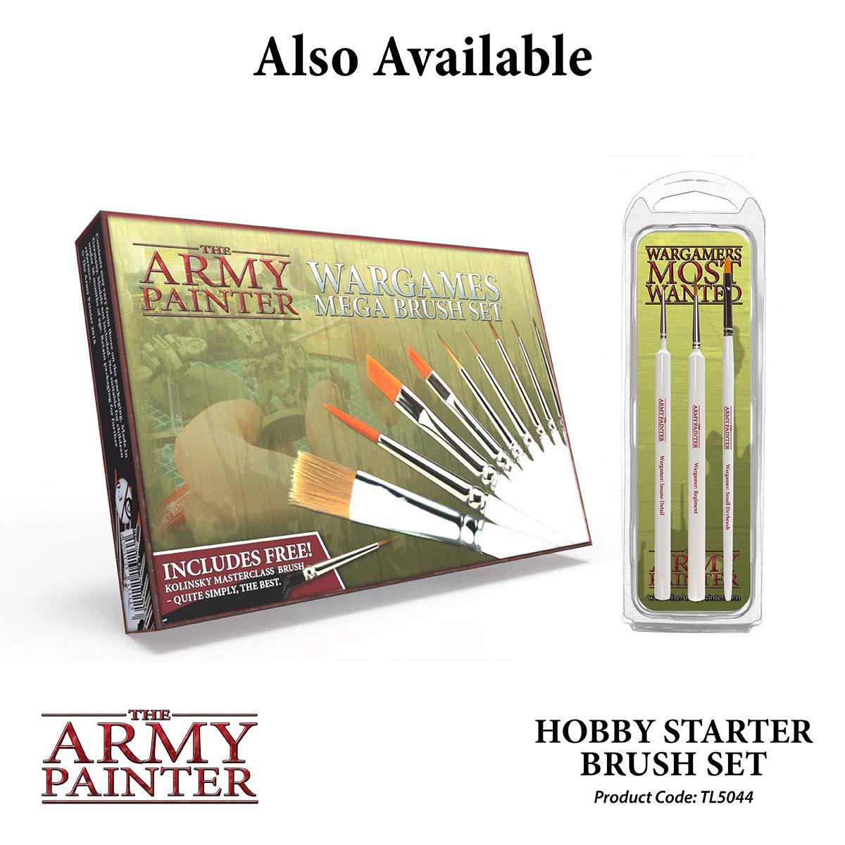 The Army Painter Hobby Brush Starter Set -Miniature Small Paint Brush Set of 3 Acrylic Paint Brushes-Includes Drybrush, Standard Model Paint Brush & Detail Fine Tip Paint Brush for Acrylic Painting