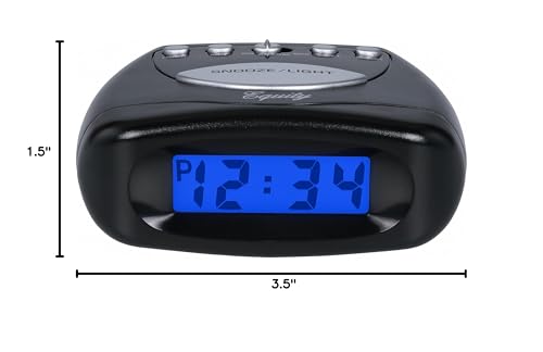 Equity by La Crosse LCD Snooze Alarm Clock, Black