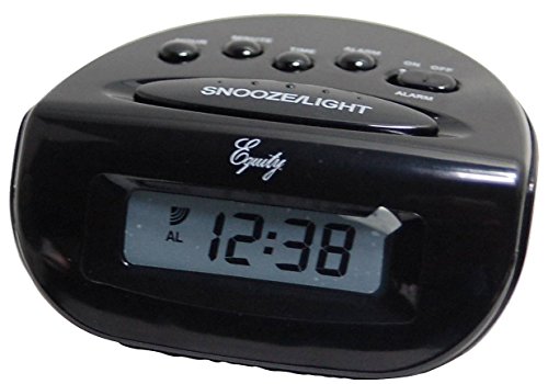 Equity by La Crosse LCD Snooze Alarm Clock, Black