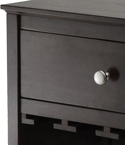 Winsome Ancona X Shelf Modular Wine Cabinet With 1-Drawer, Glass Rack, Dark Espresso (92745)