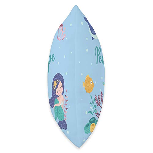 Mermaid Penelope Name Gifts Penelope Name Gift Girls Mermaid Bedroom Decor Throw Pillow, 18x18, Multicolor