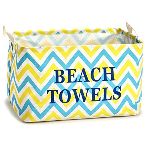 The Lakeside Collection Multicolor Beach Towels Storage Tote for Indoors with Carrying Handles